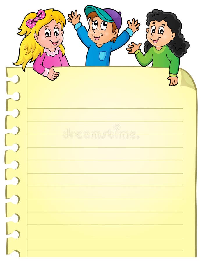 Part of Blank Page with Happy Kids Stock Vector - Illustration of blank ...