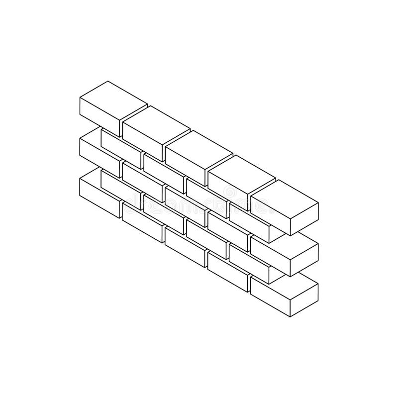 Part of Brick Wall Icon, Isometric 3d Style Stock Illustration ... Part of Brick Wall Icon, Isometric 3d Style Stock Illustration ...