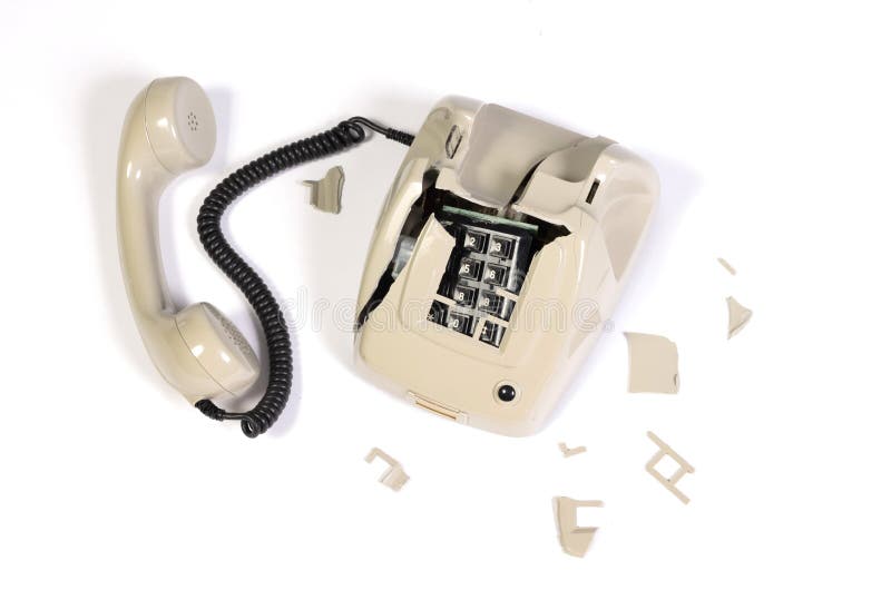 Part of a Broken Old Telephone, Phone with Dial Plate - Plastic Phone ...