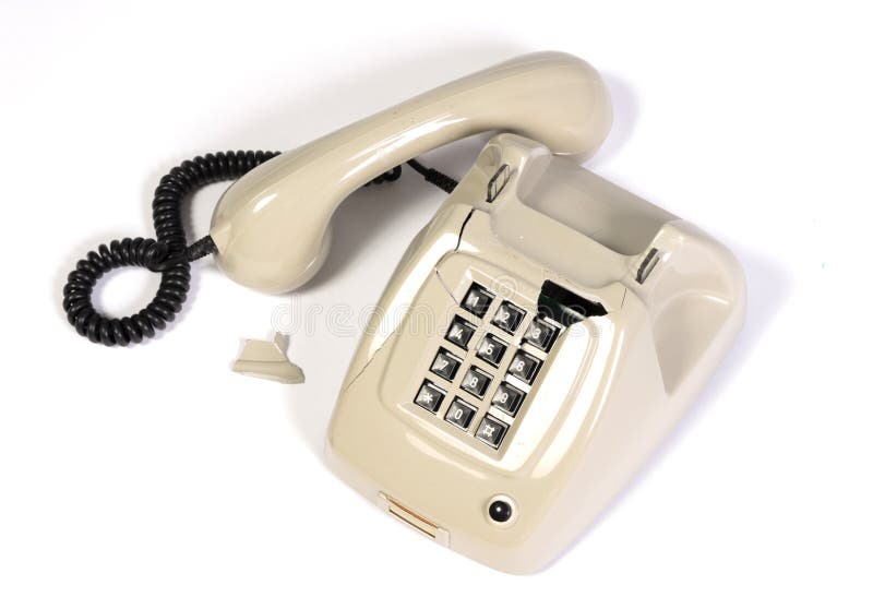 Part of a Broken Old Telephone, Phone with Dial Plate - Plastic Phone ...
