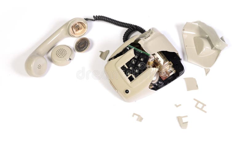 Part of a Broken Old Telephone, Phone with Dial Plate - Plastic Phone ...