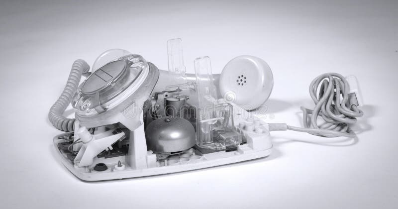 Part of a Broken Old Telephone, Phone with Dial Plate - Plastic Phone ...