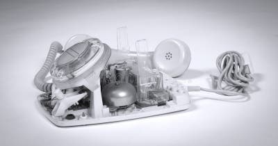 Part of a Broken Old Telephone, Phone with Dial Plate - Plastic Phone ...