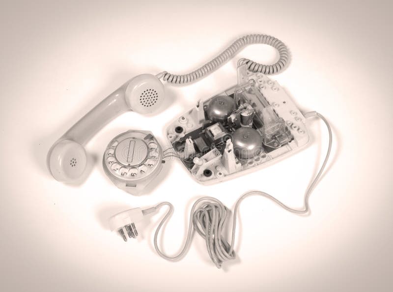 Part of a Broken Old Telephone, Phone with Dial Plate - Plastic Phone ...