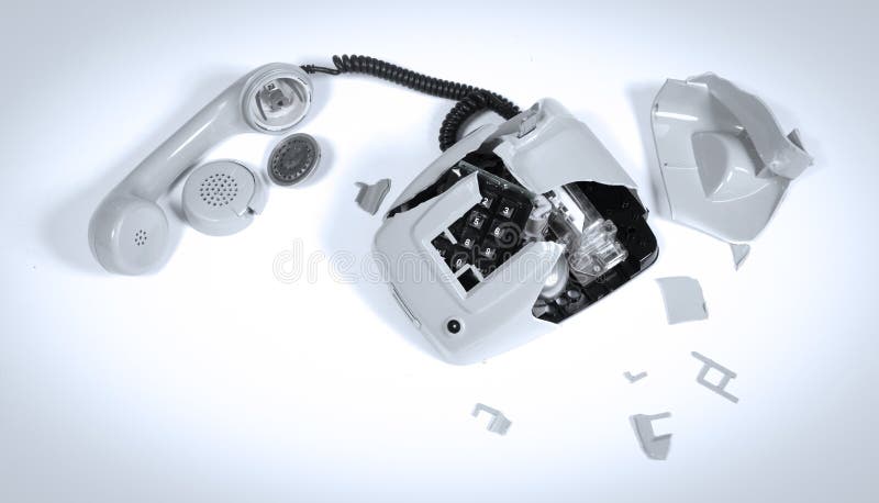 Part of a Broken Old Telephone, Phone with Dial Plate - Plastic Phone ...
