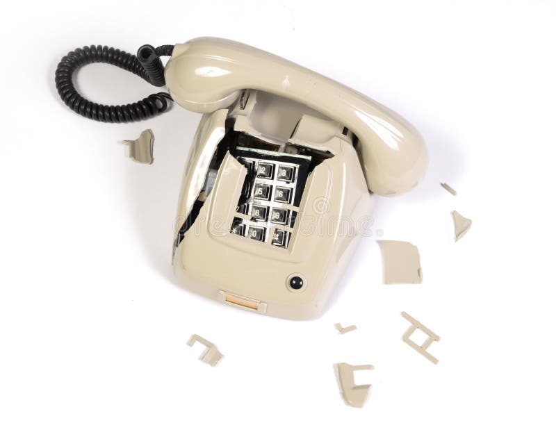 Part of a Broken Old Telephone, Phone with Dial Plate - Plastic Phone Stock Photo - Image of ...