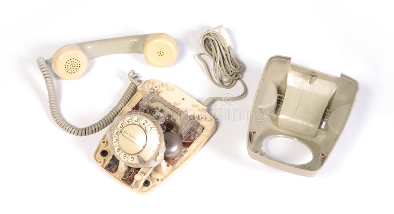 Part of a Broken Old Telephone, Phone with Dial Plate - Plastic Phone ...