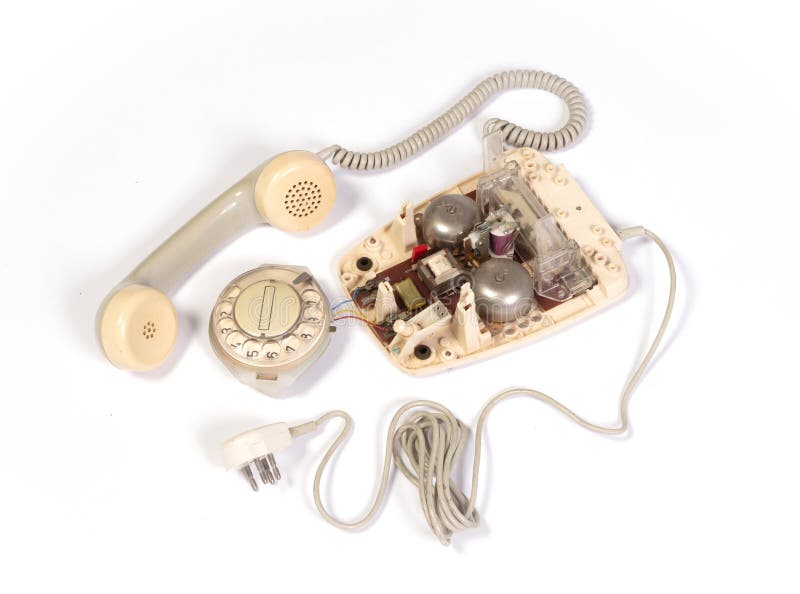Part of a Broken Old Telephone, Phone with Dial Plate - Plastic Phone ...