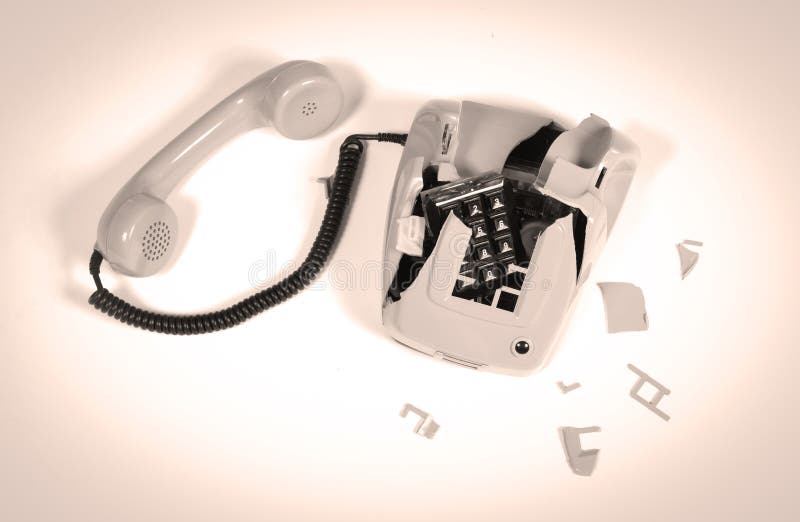 Part of a Broken Old Telephone, Phone with Dial Plate - Plastic Phone ...
