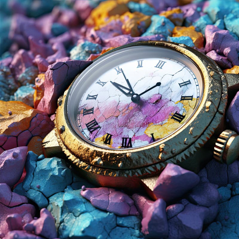 Part of Broken Watch, Romantic Time Concept Stock Illustration ...