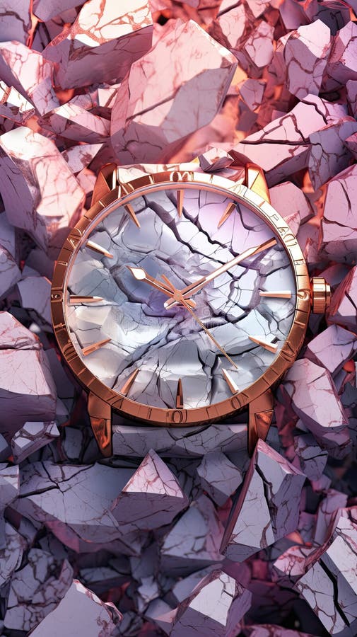 Part of Broken Watch, Romantic Time Concept Stock Illustration ...