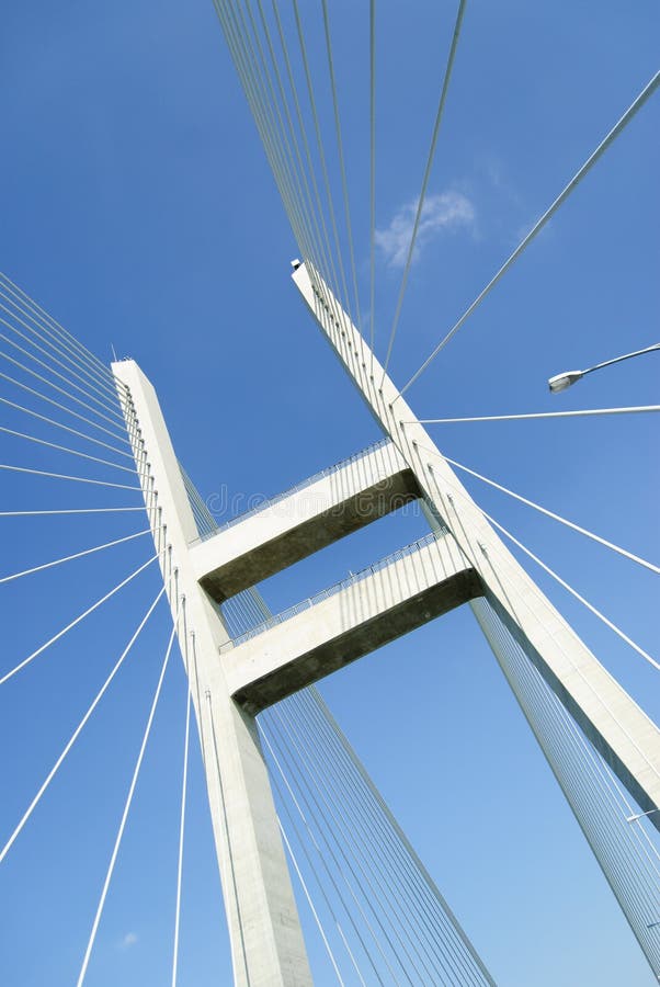Part of Cable-stayed Bridge Stock Photo - Image of construction ...
