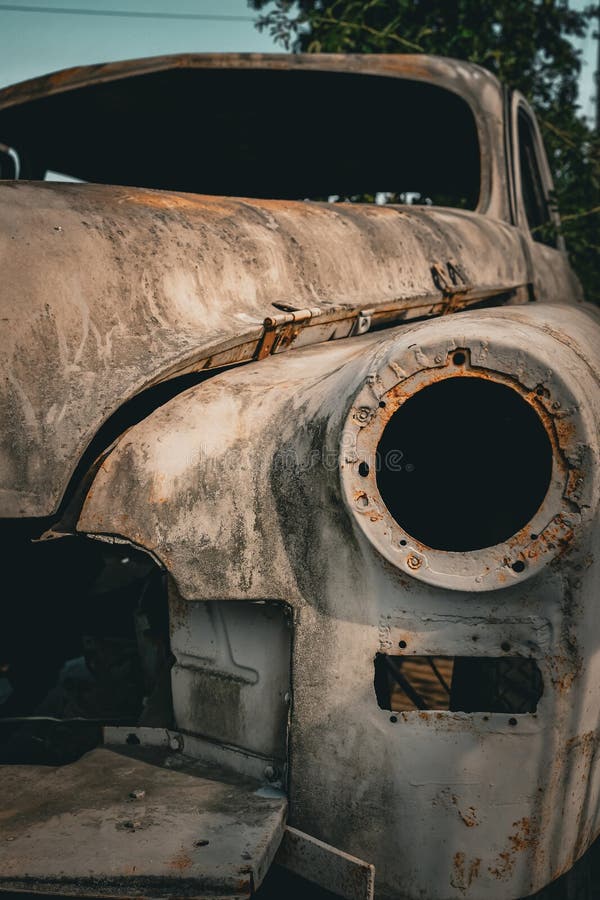 The Part of the Carcass of an Old American Car. Restoration of Classic ...