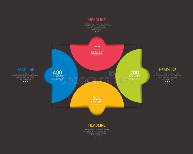 4 Part Chart, Scheme, Infographic Vector Stock Vector - Illustration of ...