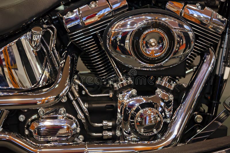 Part of Chrome Motorcycle Engine Stock Photo - Image of composites ...