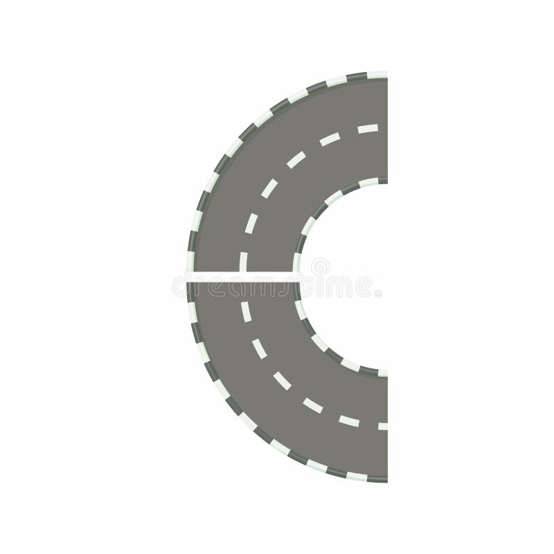Part of Circle Road Turn Icon, Cartoon Style Stock Vector ...