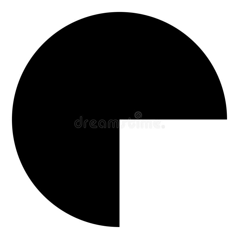 Part Circle 3/4 Three Four Icon Black Color Vector Illustration Image ...