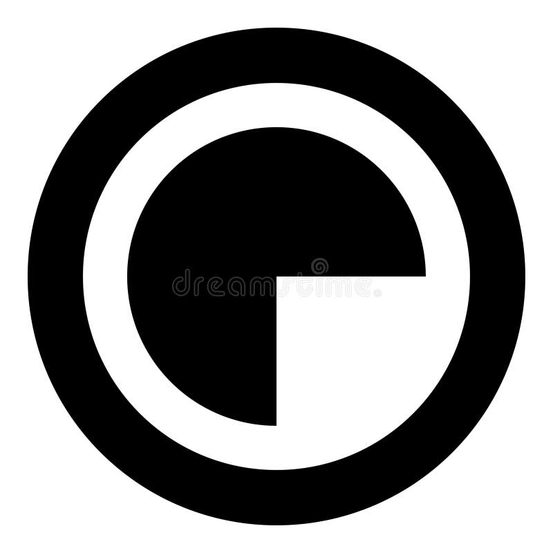 Part Circle 3/4 Three Four Icon in Circle Round Black Color Vector ...