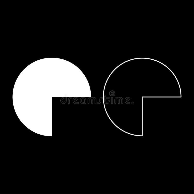 Part Circle 3/4 Three Four Set Icon White Color Vector Illustration ...