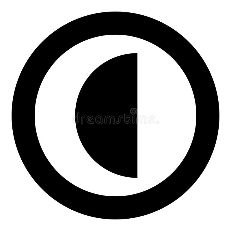Part Circle 1/2 2 Two Icon in Circle Round Black Color Vector ...