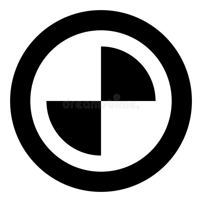 Part Circle 1/2 2 Two Contour Outline Line Icon Black Color Vector ...