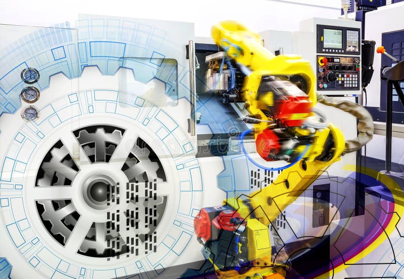 Machine Control Panel CNC with with Numerical Control Covered ...