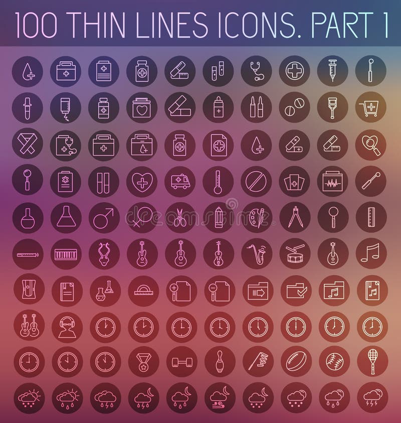 Part 2 of Collection Thin Lines Pictogram Icon Stock Vector ...