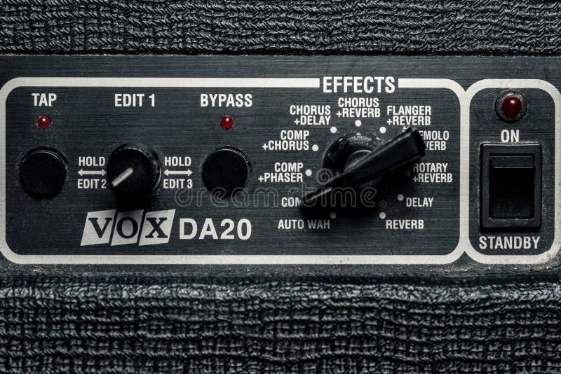 Part of the Combo Amplifier with Sound Controls and Effects Editorial ...