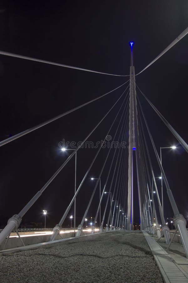Part of Construction of Ada Bridge at Night Stock Image - Image of ...