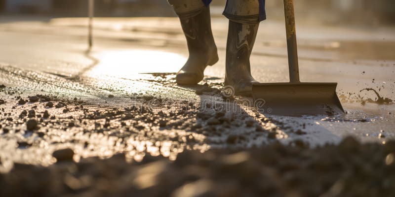Construction Worker Finishing Concrete at a Construction Site. Created ... Construction Worker Finishing Concrete at a Construction Site. Created ...