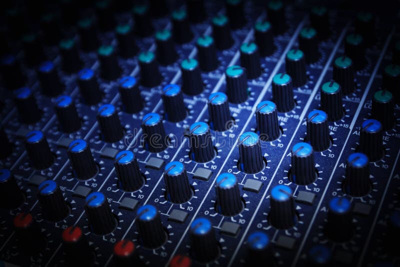 Part of Control an Audio Sound Mixer Stock Image - Image of knob ...