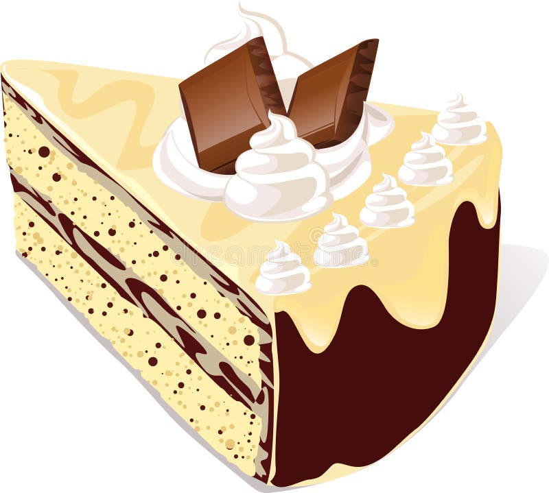 Part de gâteau de chocolat illustration de vecteur. Illustration du ...