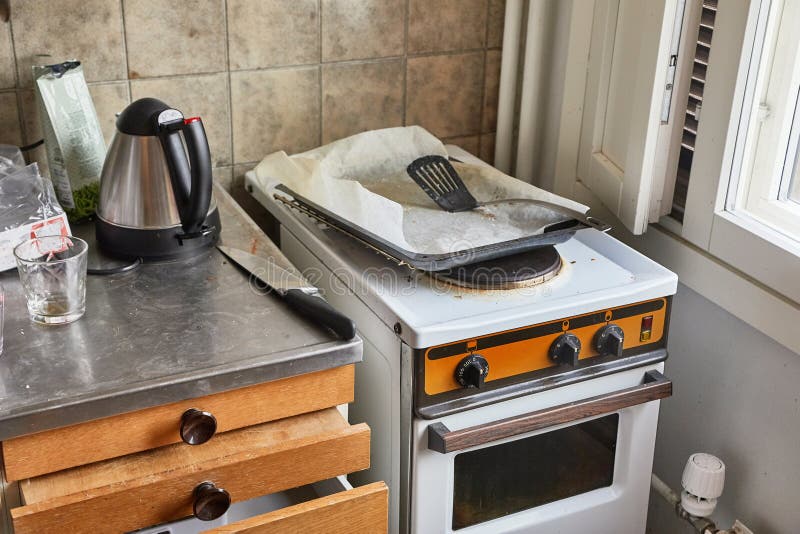 Dirty Kitchen Detail stock image. Image of messy, cooking - 258036579