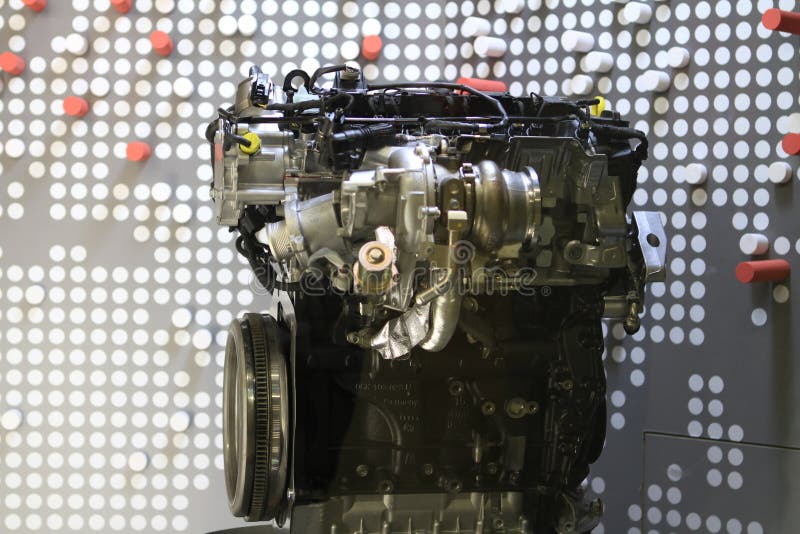 POWERFUL ENGINE of CAR. INDUSTRY EXHIBITION Stock Image - Image of ...