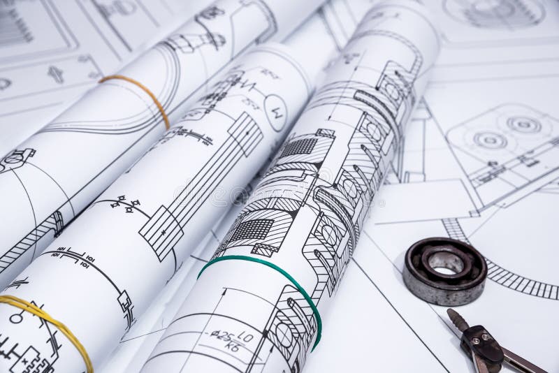 Part of Engineering Project Stock Image - Image of construction, print ...