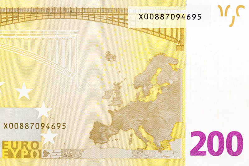 Part Of 200 Euro Bill On Macro. Stock Image - Image of heap, earnings ...