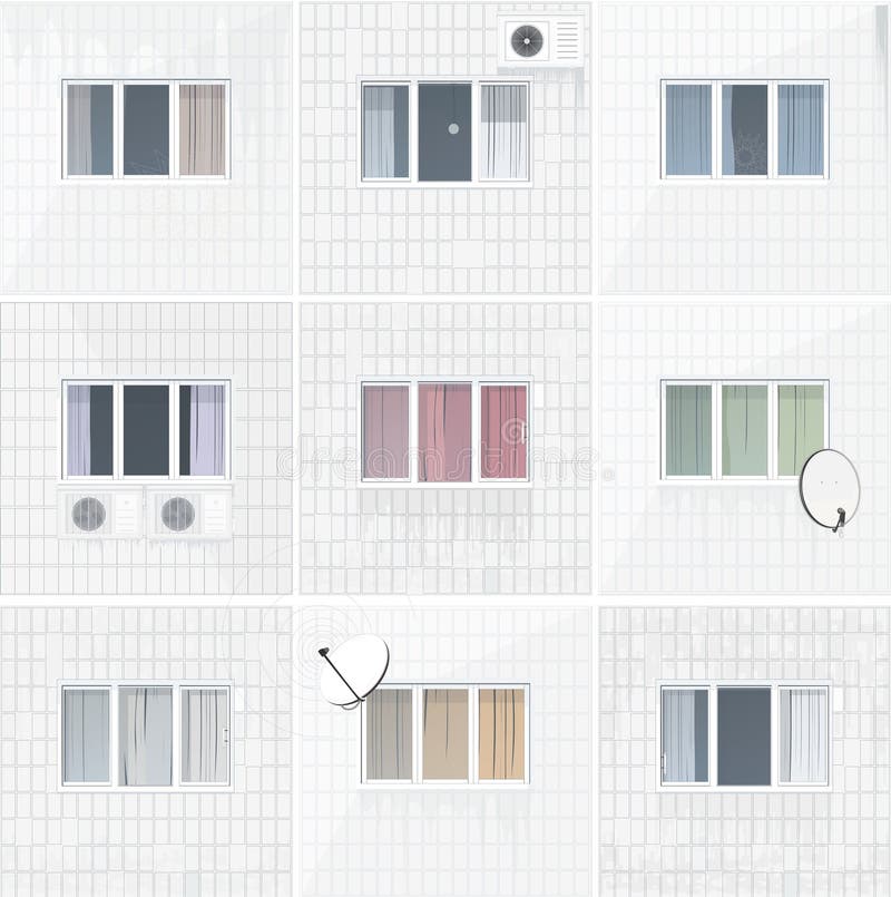 Part of the Facade of a Panel House. Eastern European Architecture ...