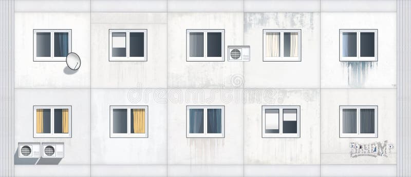 Part of the Facade of a Panel House. Eastern European Architecture ...