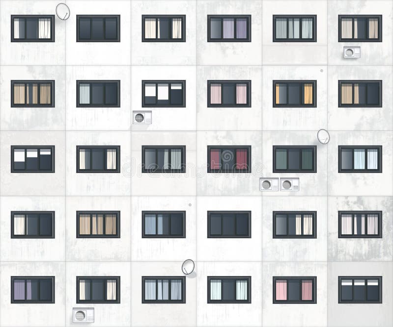 Part of the Facade of a Panel House. Eastern European Architecture ...