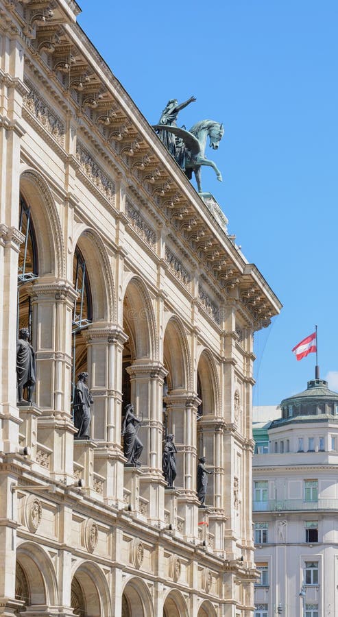 Part of the Facade of the Vienna Opera House, Vienna, Austria Stock ...