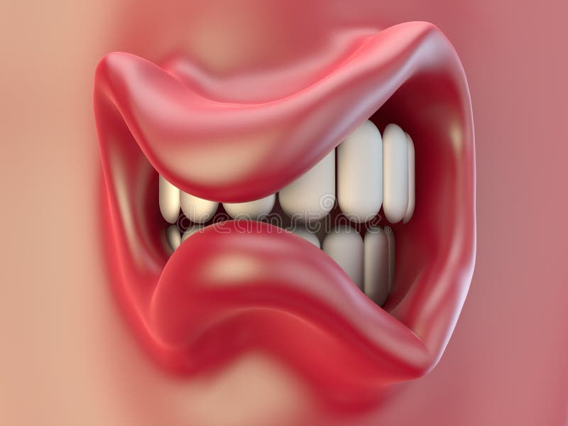 Angry Lips Emotions. Aggressive With Mouth. Cheering And Cussing Stock ...