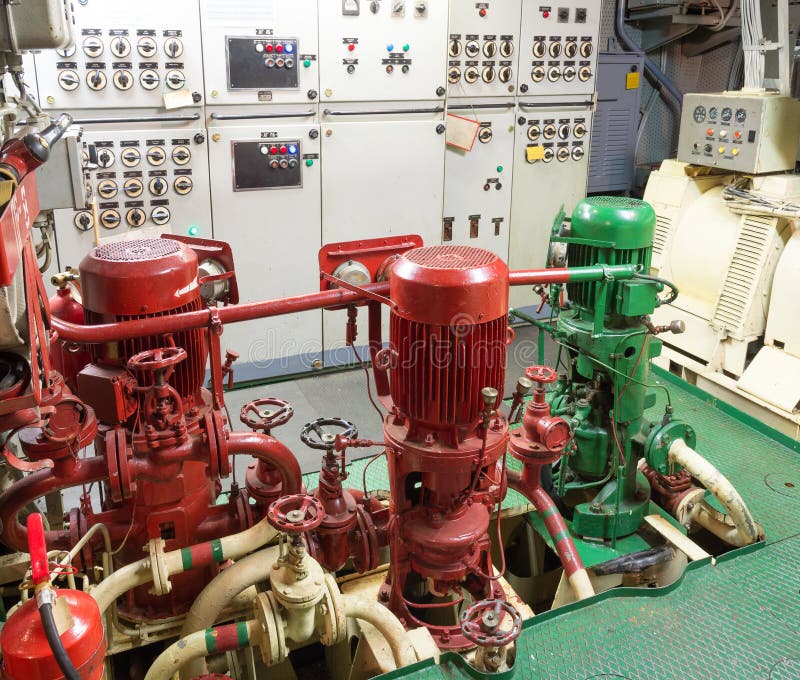 Part of Fire Sprinkler System in the Ship Stock Image - Image of ...