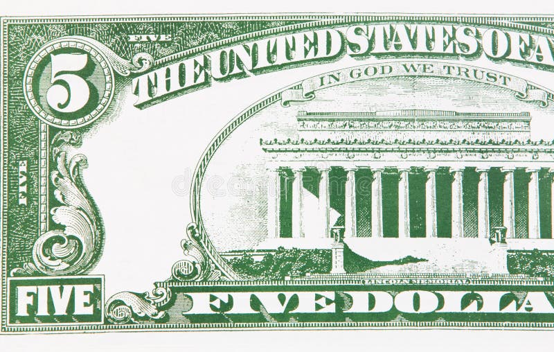 Part of a five dollar bill stock image. Image of budget - 14745405