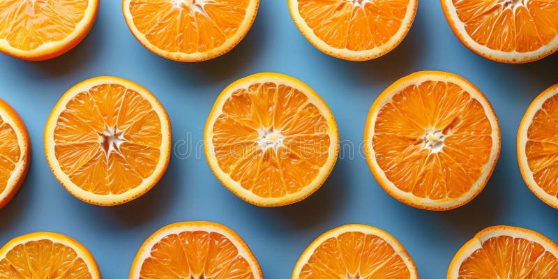 Fresh Oranges Laying Flat in an Overhead View in a Repeated Pattern ...