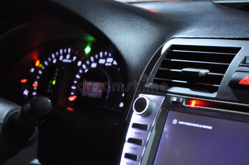 Part of the Front Panel of the Car. Stock Photo - Image of blackwhite ...
