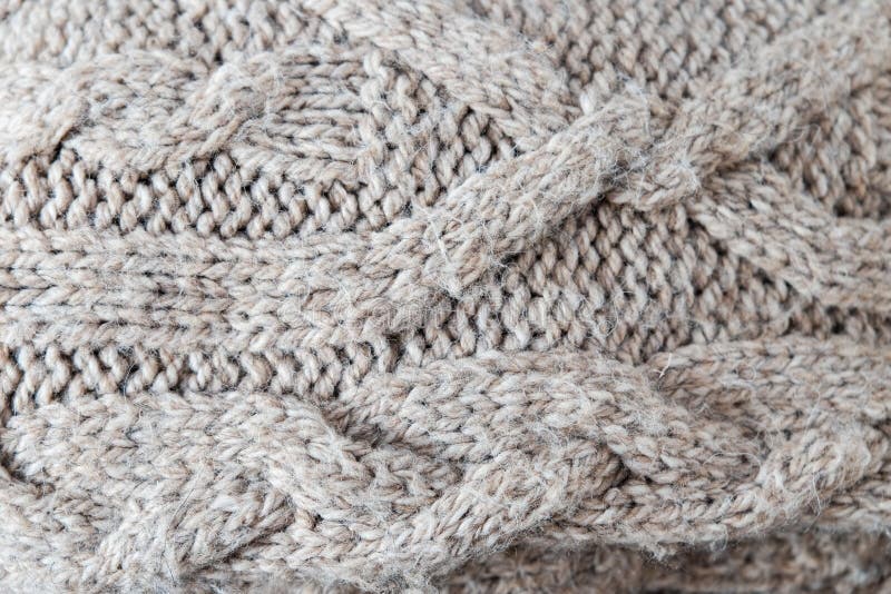 A Part of Gray Knitted Sweater. Gray Knitting Background of Handmade ...