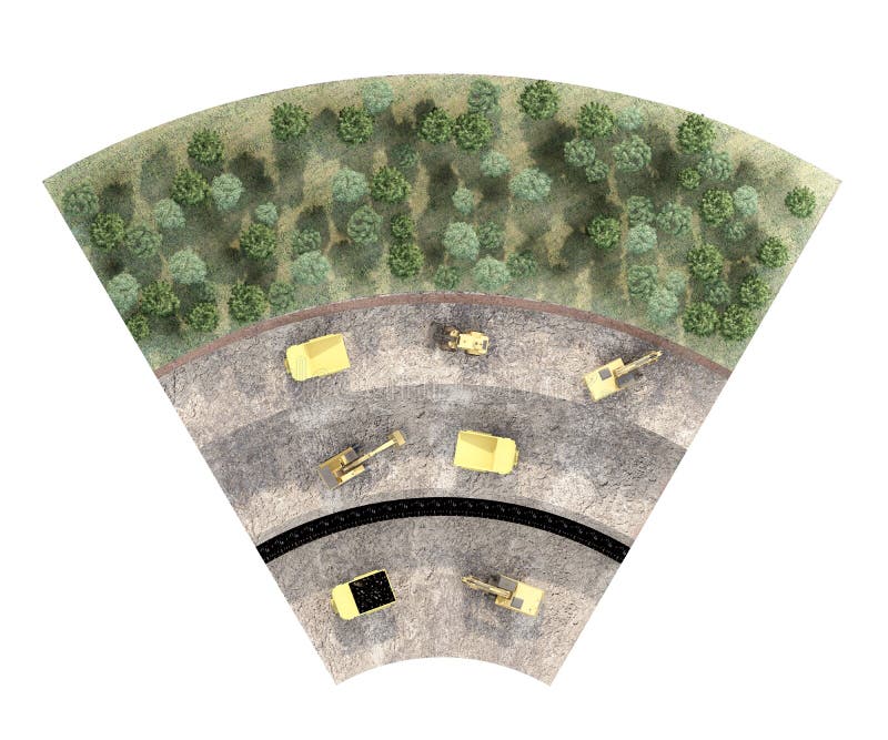 Part of Ground Cut of Coal Mining Equipment Stock Illustration ...
