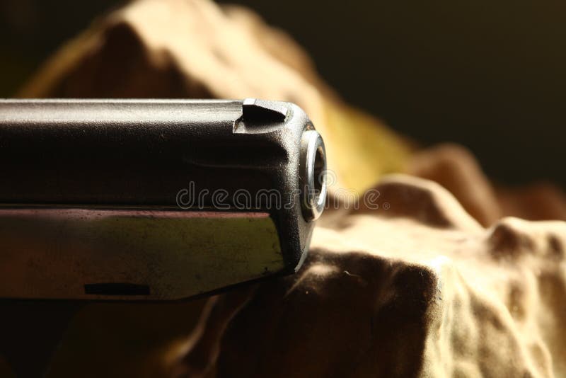 Part of gun scene. stock photo. Image of pistol, criminal - 111483776