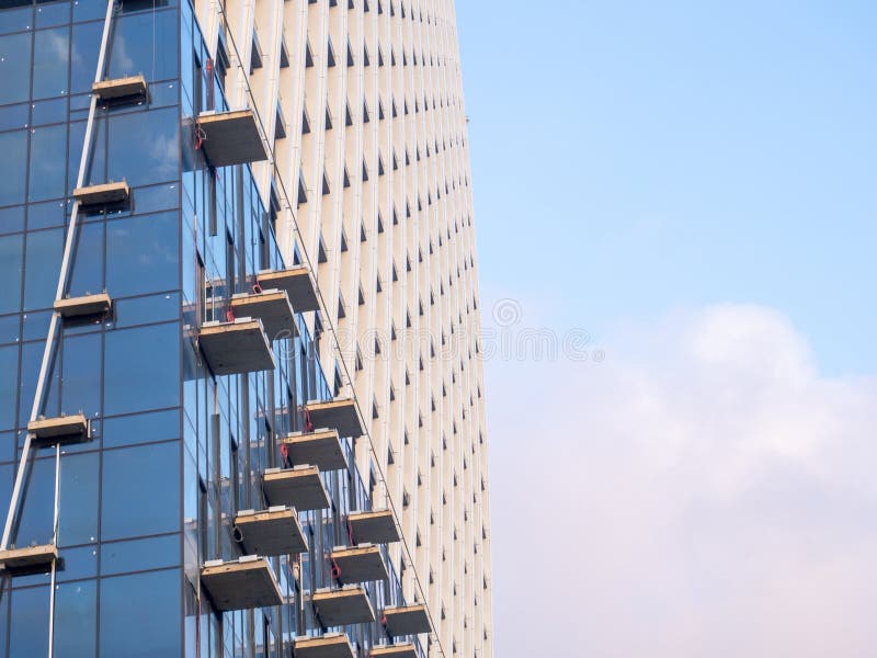Part of a High-rise Building Under Construction. End of Construction ...