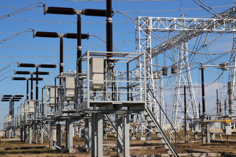 Part of High-voltage Substation Stock Image - Image of generate ...